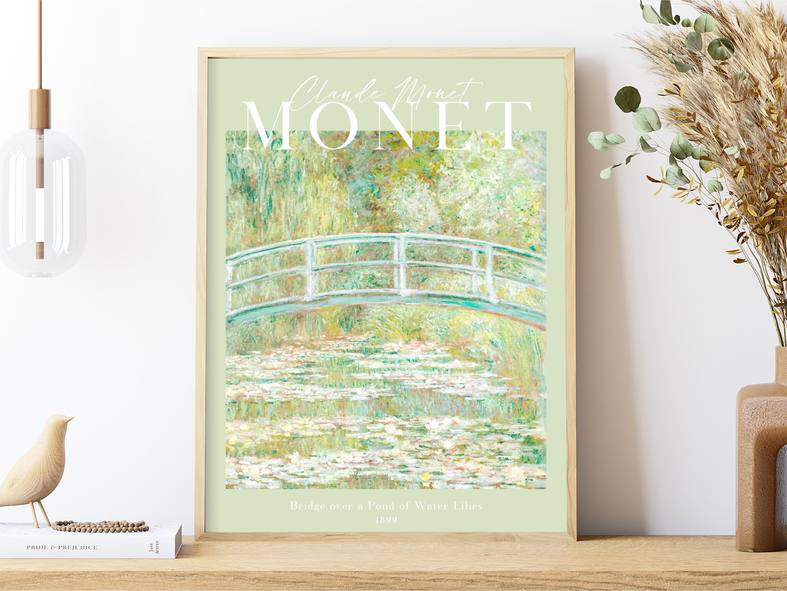 Monet Print, Sage Green Wall Art, Monet Oil Painting, Monet Water ...