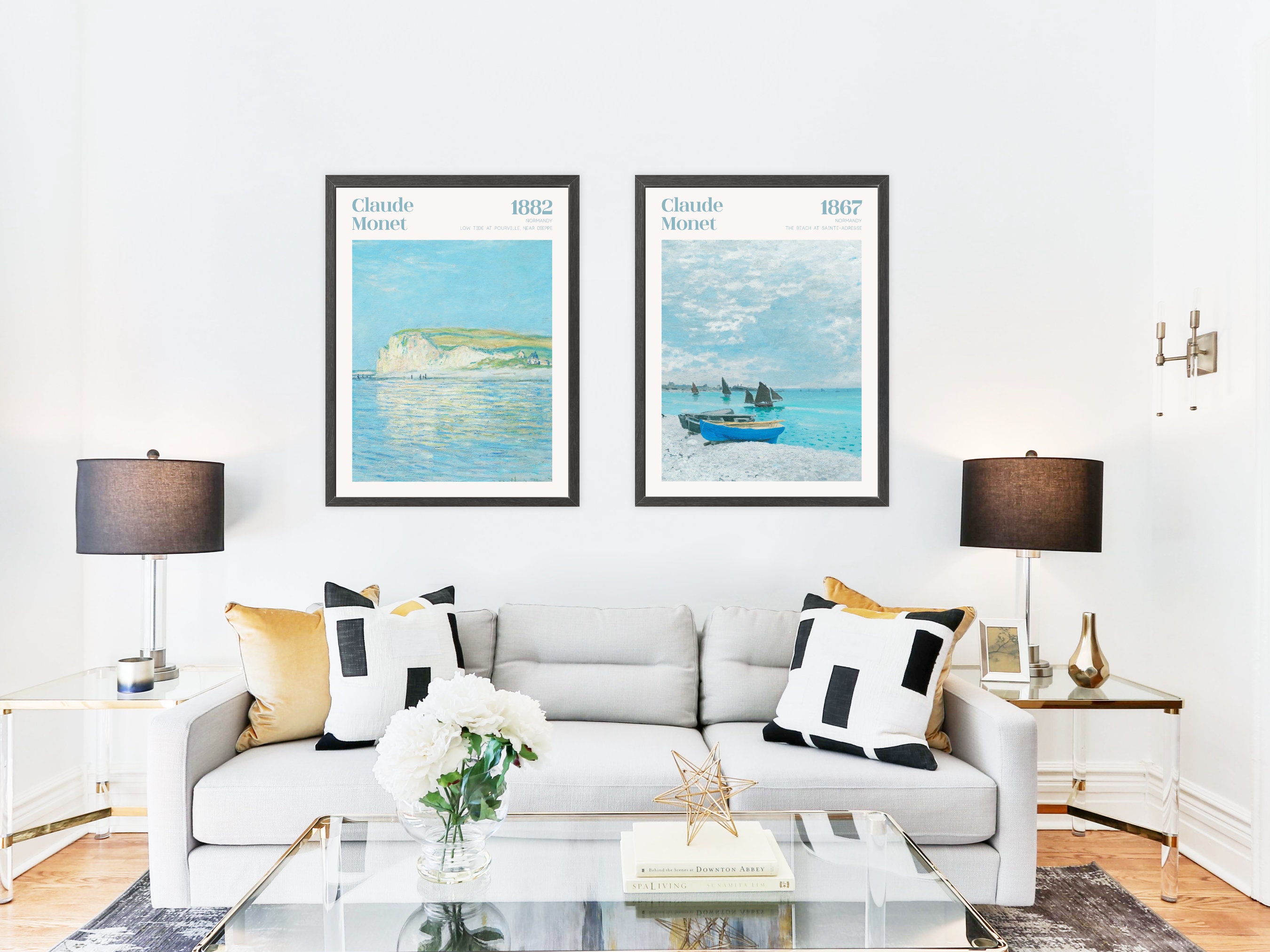 Set of 3 Monet Print, Nautical Gallery Wall, Coastal Art Prints, Beach ...