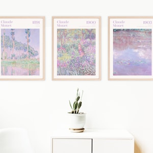Set of 3 Monet Print, Monet Painting Gallery Wall Set, Lavender Gallery ...