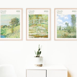Set of 3 Monet Print, Monet Gallery Wall Set, Pastel Claude Monet Art ...