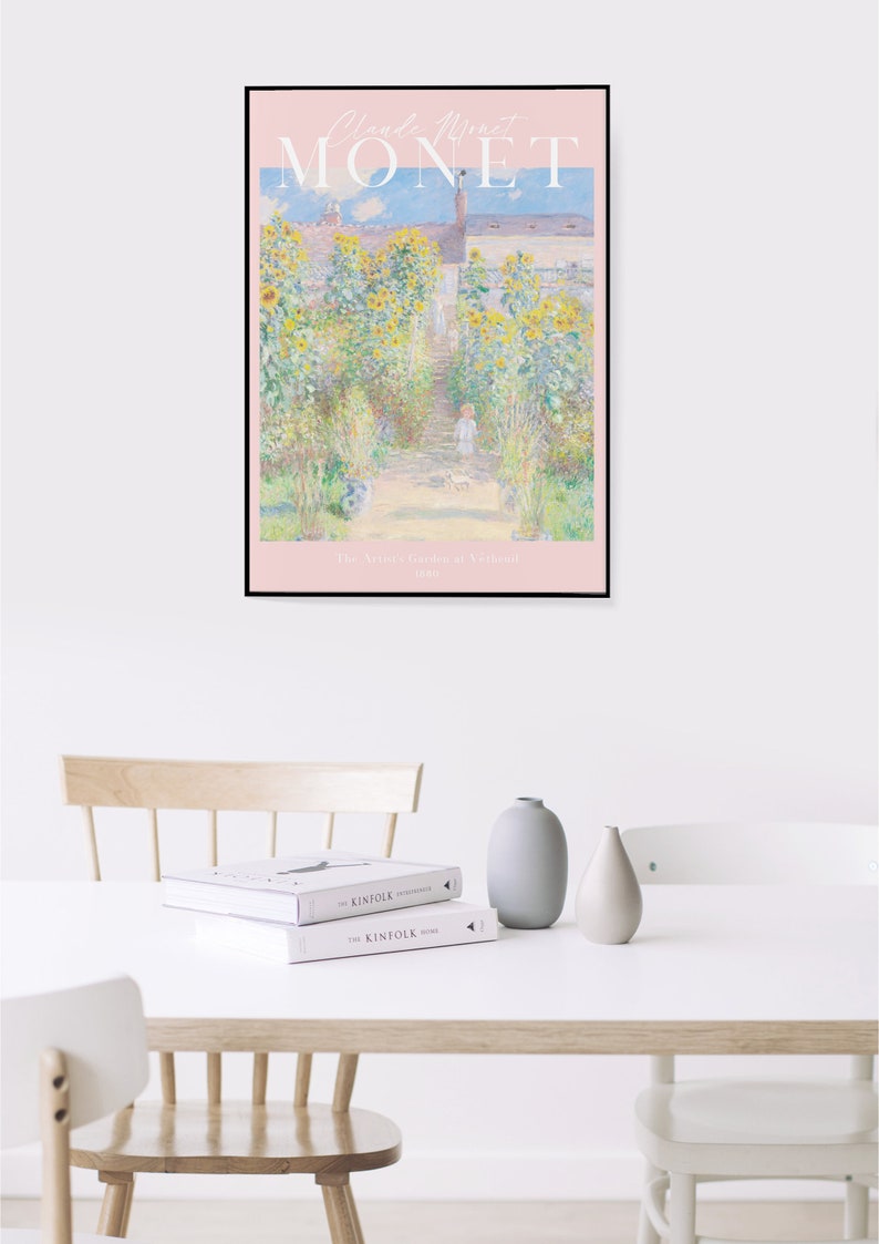 Monet Print Download Pastel Pink Monet Poster Classic - Etsy