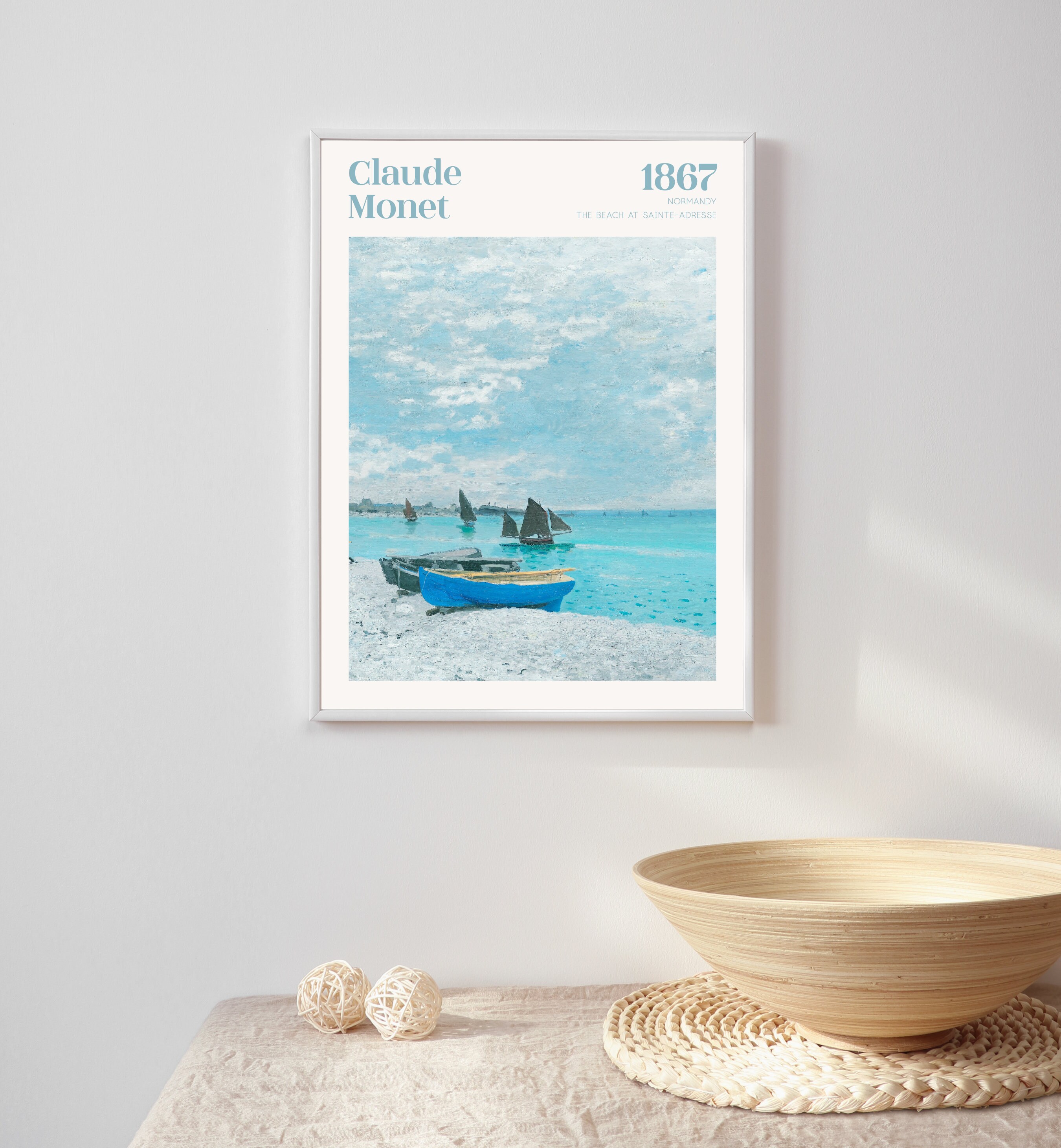 Set of 3 Monet Print, Nautical Gallery Wall, Coastal Art Prints, Beach ...