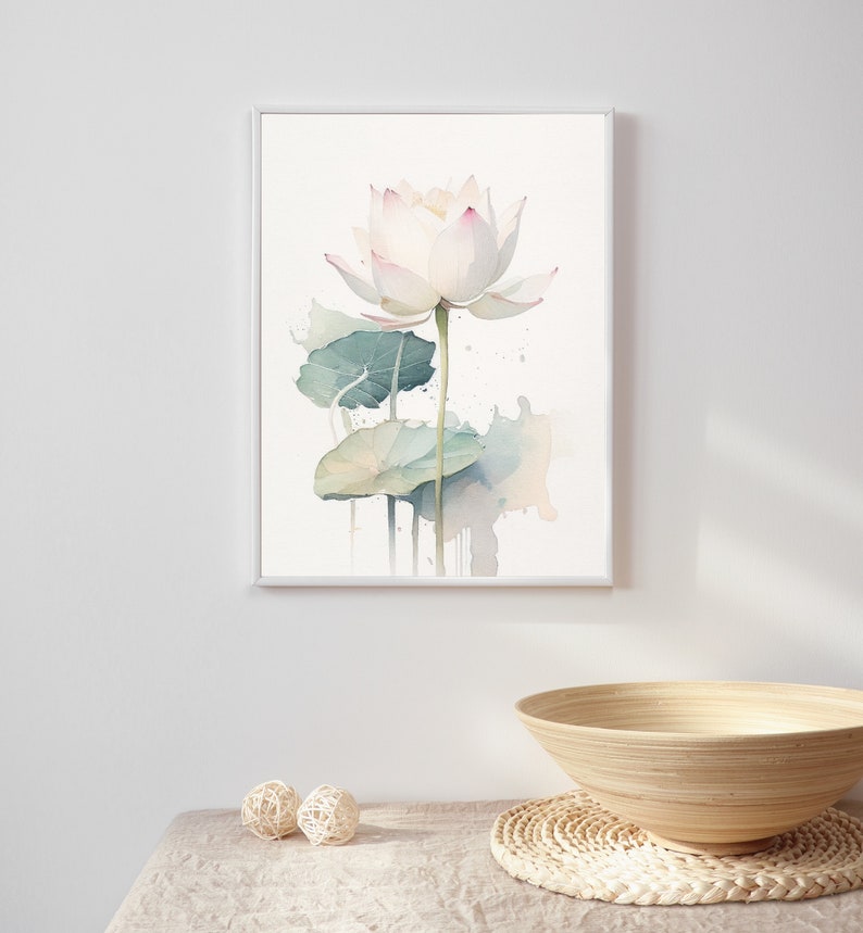 Lotus Flower Prints Set of 3 Lotus Wall Art Botanical - Etsy
