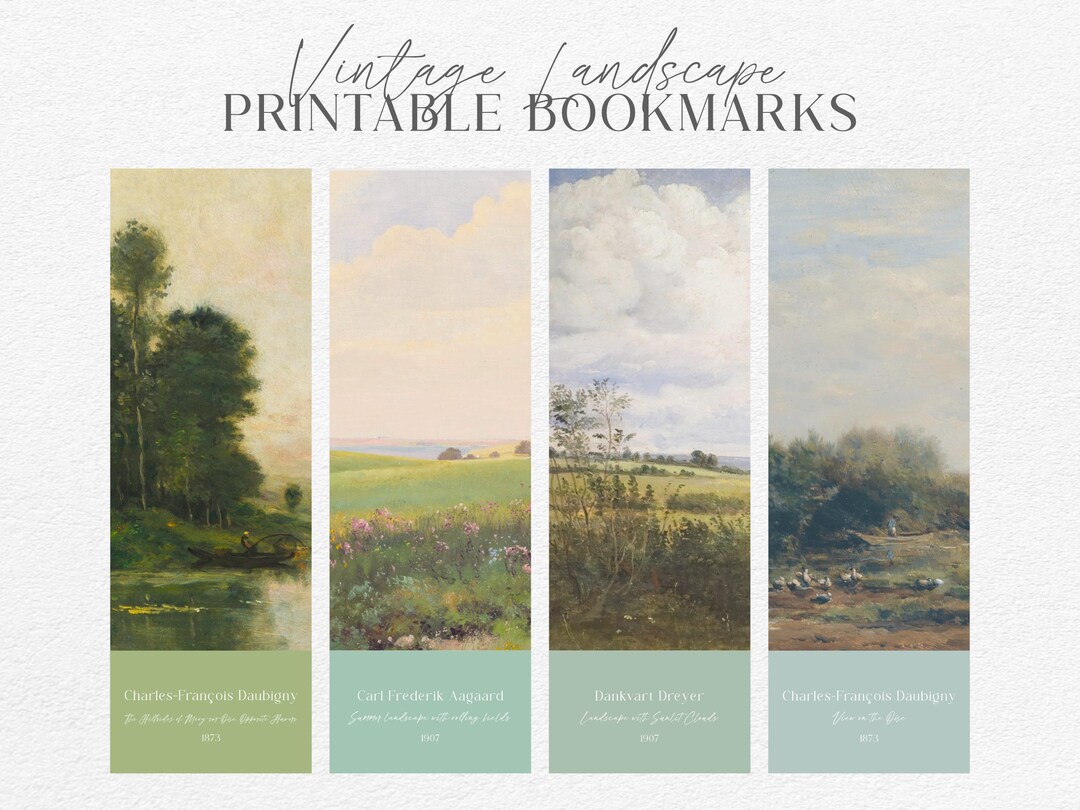 Printable Bookmarks Set | Aesthetic Bookmark Templates PDF for Women ...