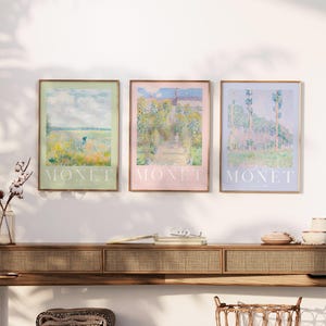 Set of 3 Monet Print, Monet Gallery Wall Set, Pastel Art Print Gallery ...