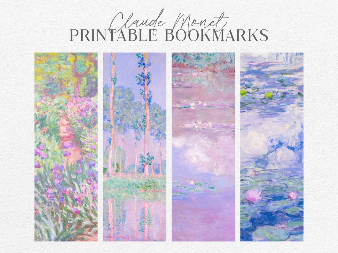 Monet Bookmark | Printable Bookmarks | Digital Download Bookmark ...