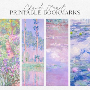 Monet Bookmark | Printable Bookmarks | Digital Download Bookmark ...