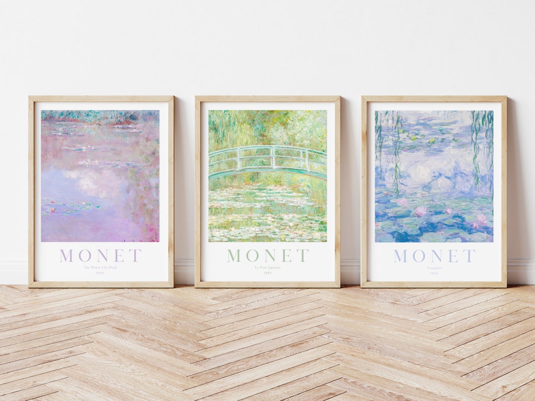 Set of 3 Monet Print, Monet Gallery Wall Set, Pastel Art Print Gallery ...