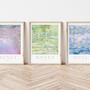 Set of 3 Monet Print, Monet Gallery Wall Set, Pastel Art Print Gallery ...