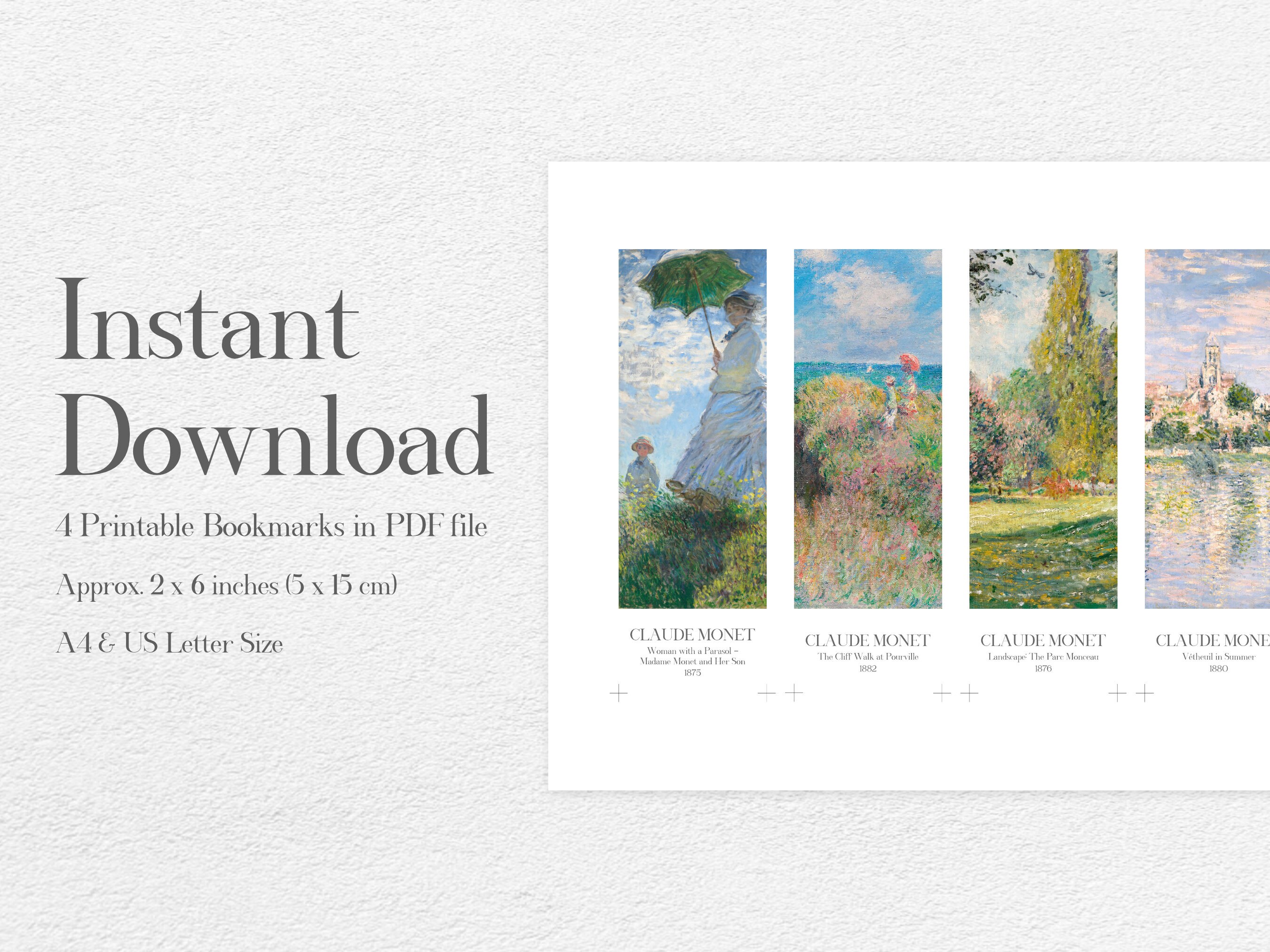 Monet Bookmark Printable Bookmarks Digital Download - Etsy Canada