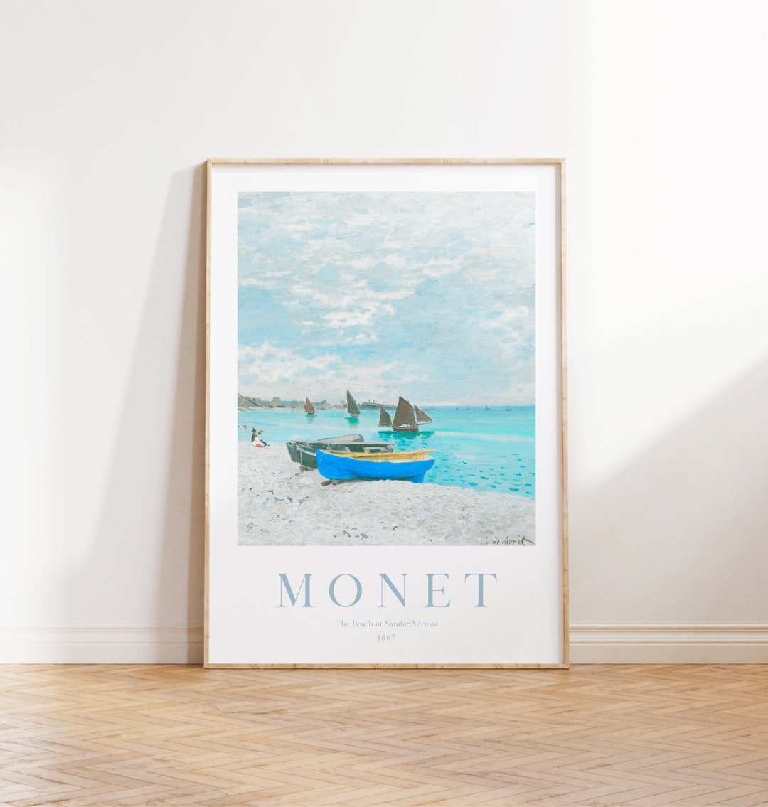 Claude Monet Beach Painting | Coastal Print | Impressionist Landscape ...