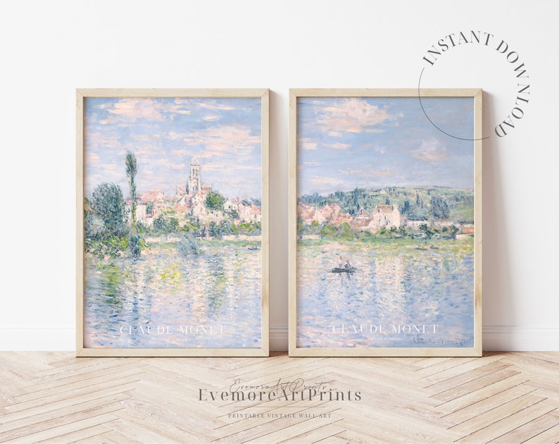 Set of 2 Monet Print, Monet Gallery Wall Set, Pastel Art Print Gallery ...