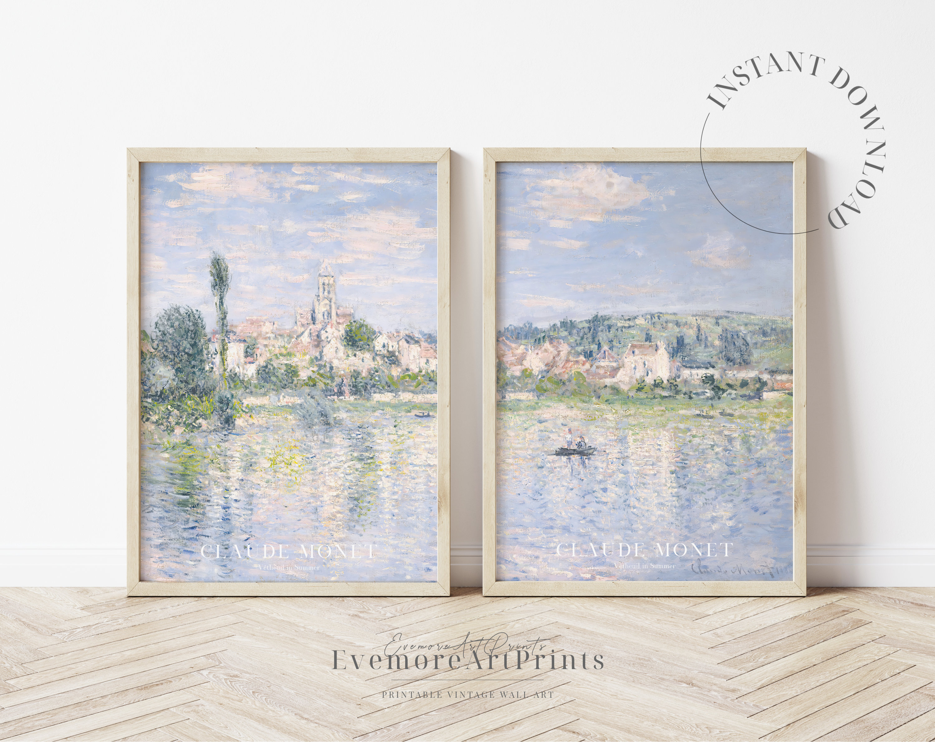 Set of 2 Monet Print, Monet Gallery Wall Set, Pastel Art Print Gallery ...