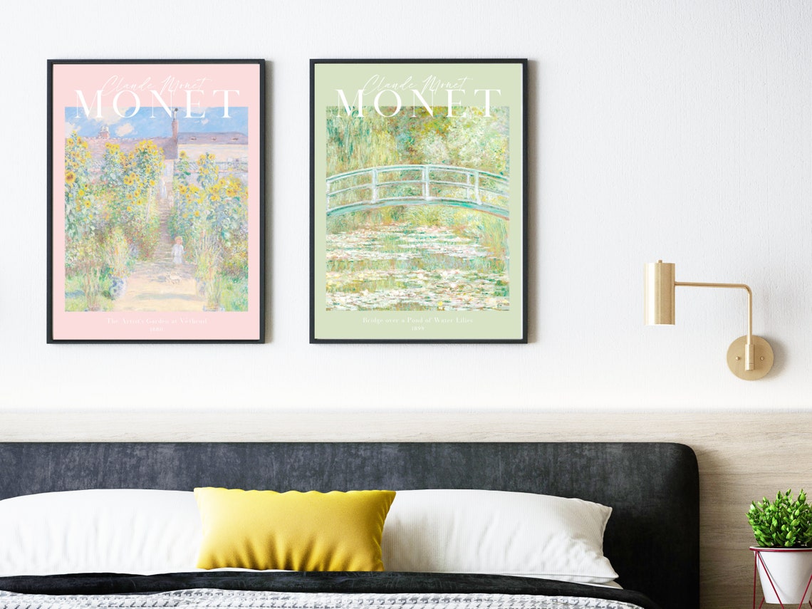 Set of 3 Monet Print Monet Gallery Wall Set Pastel Art Print - Etsy