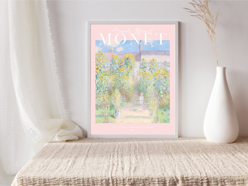 Monet Print Download Pastel Pink Monet Poster Classic - Etsy