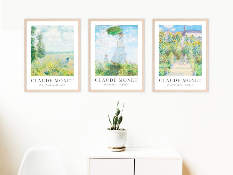 Set of 3 Monet Print Set, Monet Gallery Wall Set Classic Art Gallery ...