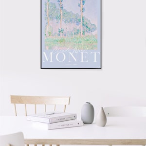 Monet Print, Pale Blue Wall Art, Claude Monet Poster, Classic Painting ...