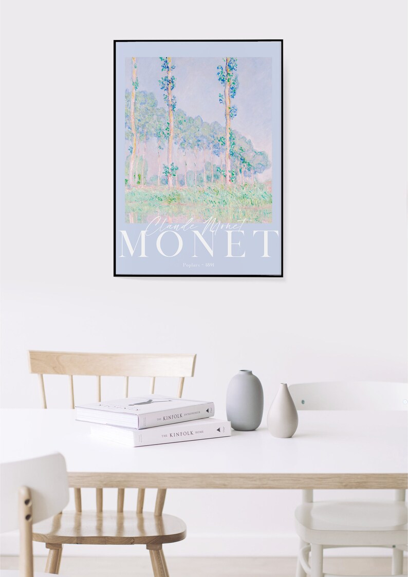 Monet Print, Pale Blue Wall Art, Claude Monet Poster, Classic Painting ...