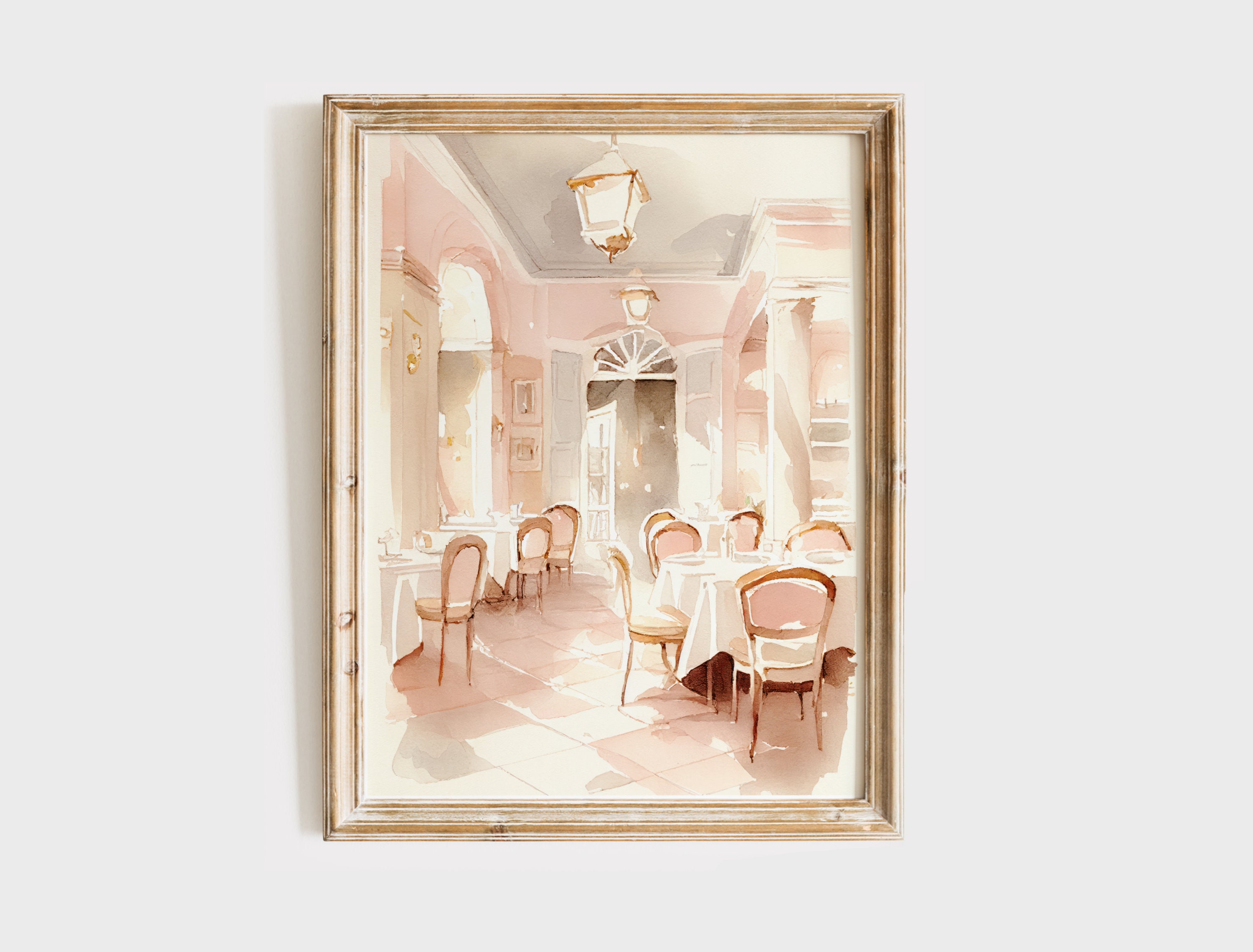 Pink Paris Cafe Print Gallery Wall Coffee Shop Wall Art - Etsy