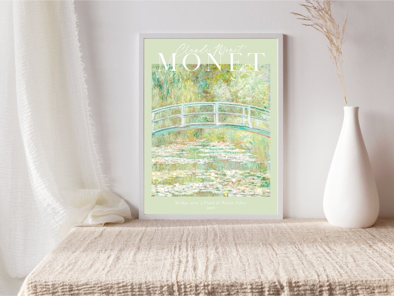 Monet Print, Sage Green Wall Art, Monet Oil Painting, Monet Water ...