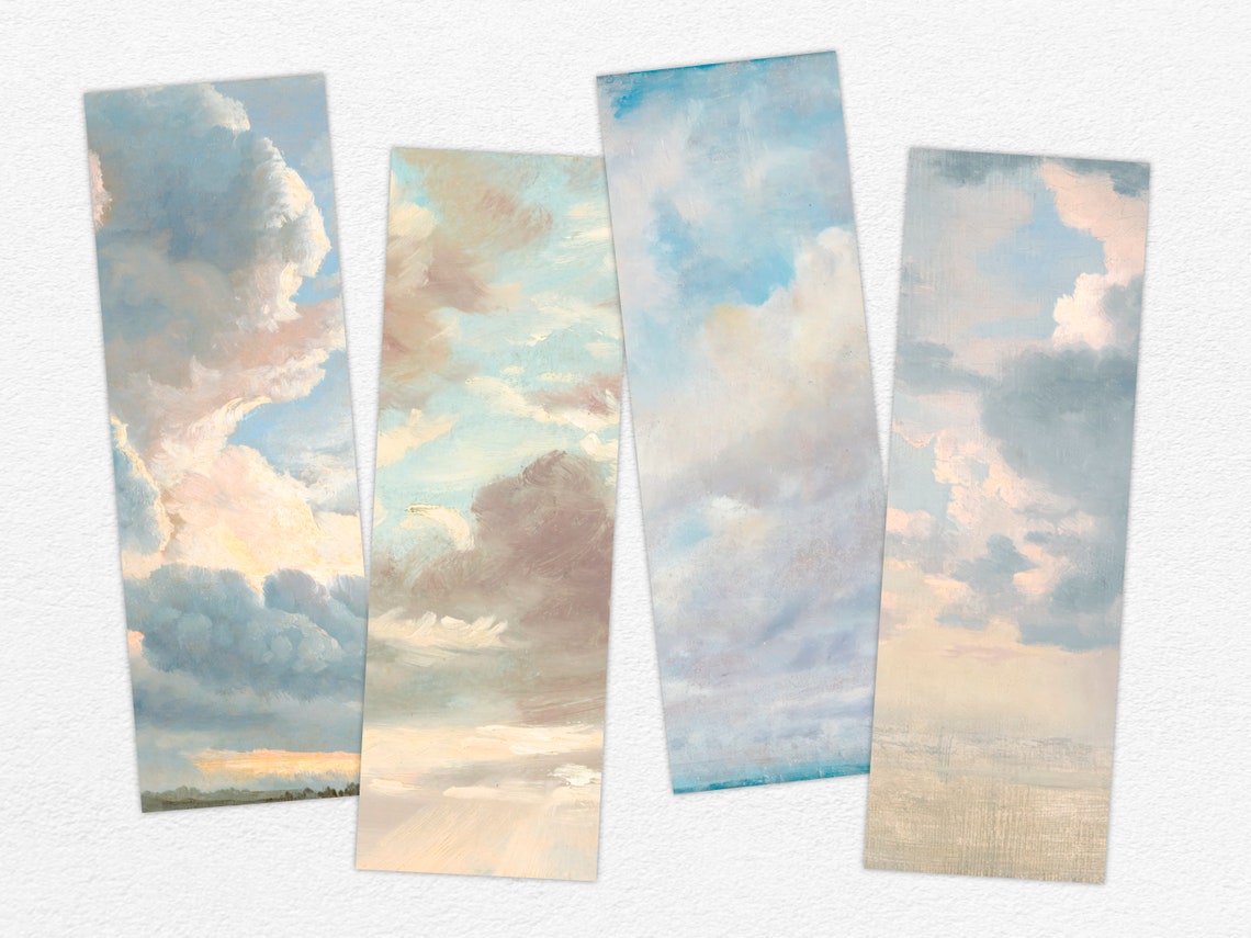 Vintage Cloudy Sky Bookmark | Printable Bookmarks | Digital Download ...