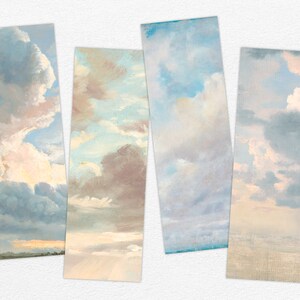 Vintage Cloudy Sky Bookmark | Printable Bookmarks | Digital Download ...