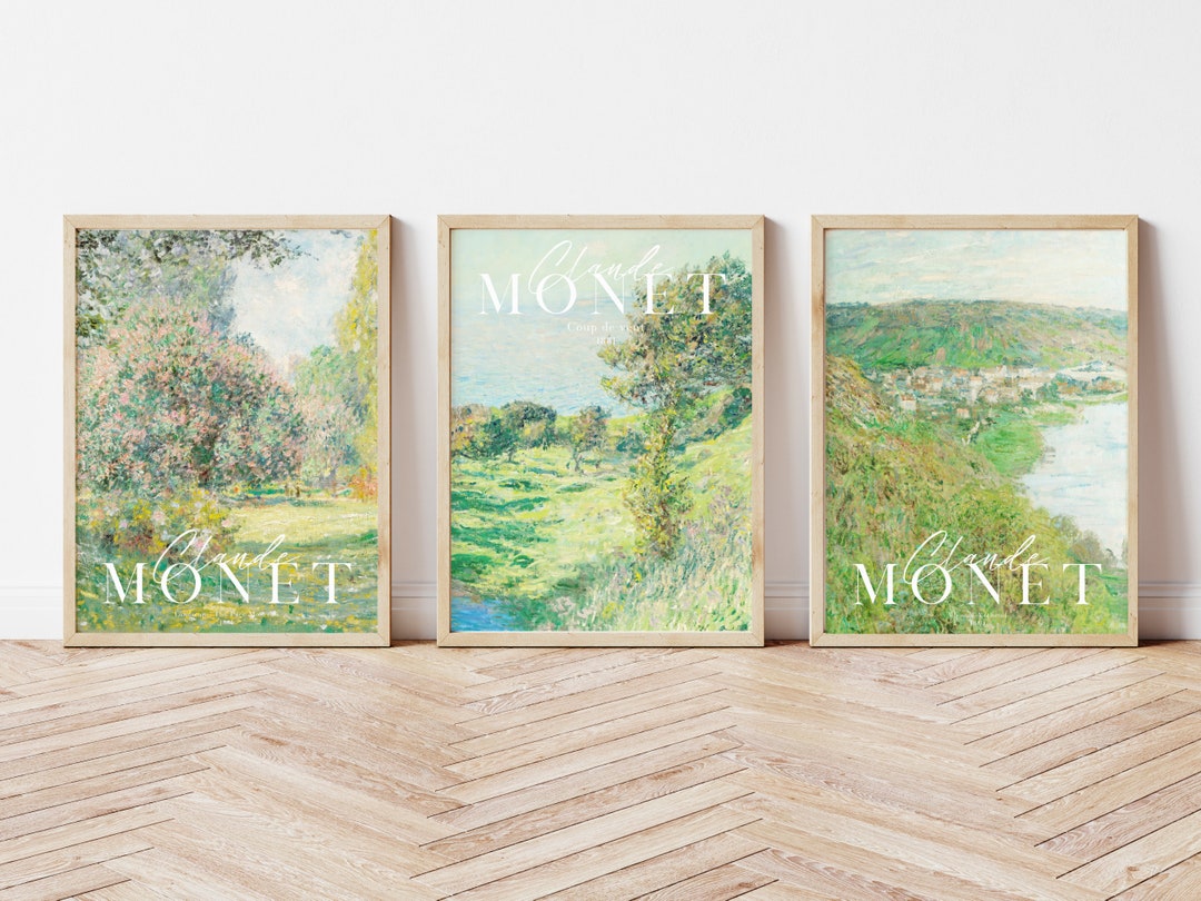 Set of 3 Monet Print, Monet Gallery Wall Set, Pastel Claude Monet Art ...