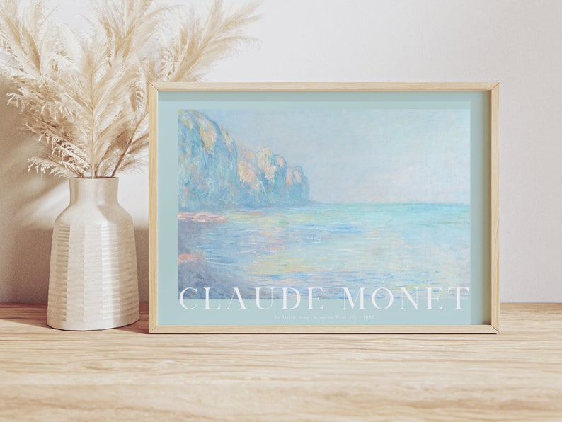 Monet Horizontal Poster, Monet Landscape Print, Seascape Print, Vintage ...