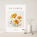 Birth Month Flower Print, October Birthday Gift, Marigold Print ...