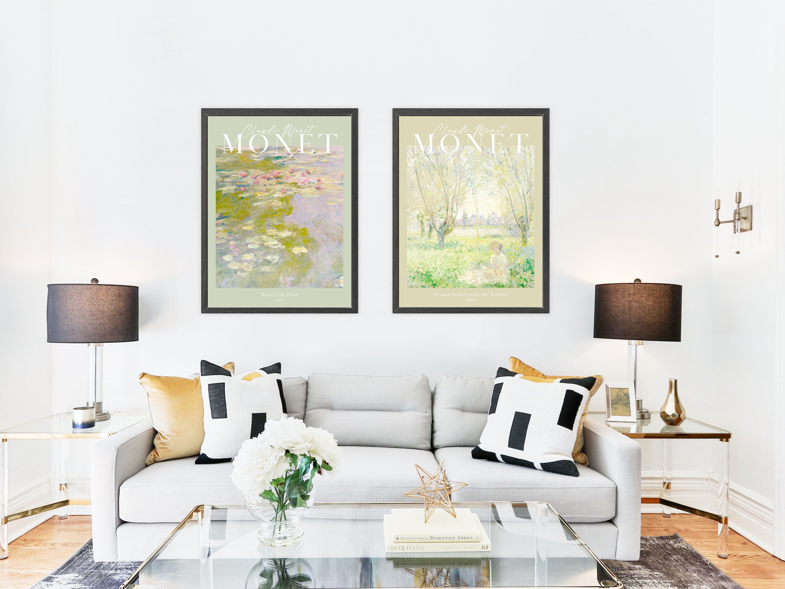 Monet Print Set of 3 Pastel Art Print Gallery Monet Gallery - Etsy