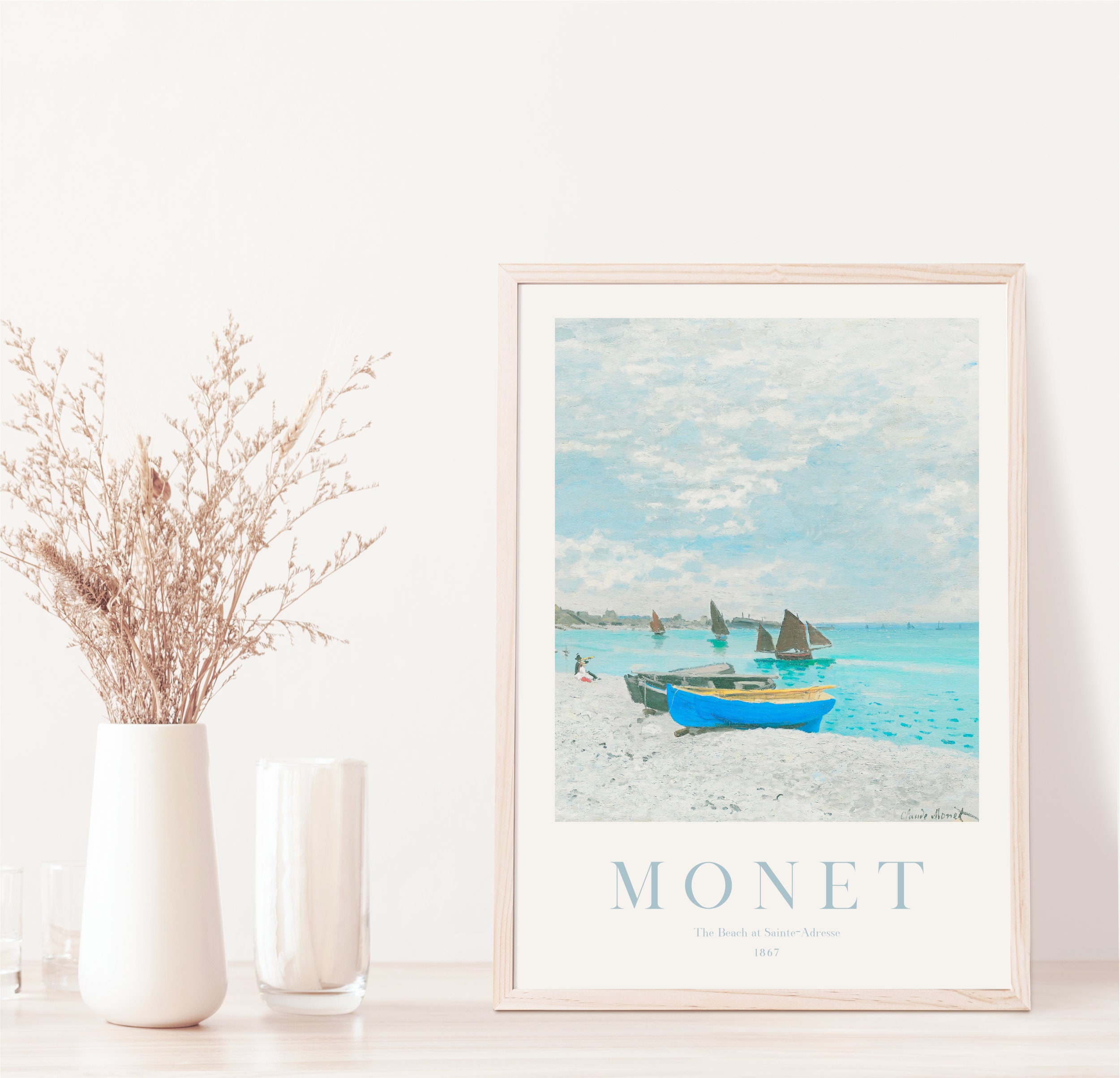 Claude Monet Beach Painting | Coastal Print | Impressionist Landscape ...