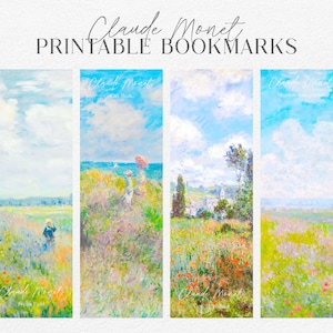 Monet Bookmark | Green Landscape Printable Bookmarks | Digital Download ...
