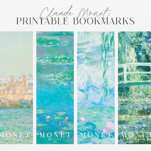 Monet Bookmark | Printable Bookmarks | Digital Download Bookmark ...