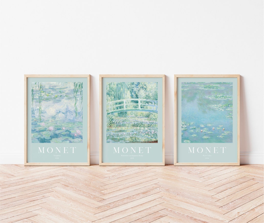 Claude Monet Printable Wall Art Set of 3 | Modern Minimalist Digital ...