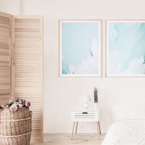 Pale Blue Wall Art, Set of 2 Prints, Calming Wall Art, Minimalist ...