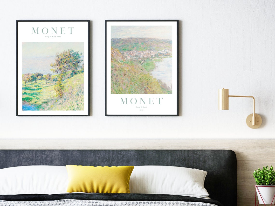 Set of 3 Monet Print, Monet Gallery Wall Set, Sage Green Gallery Set ...