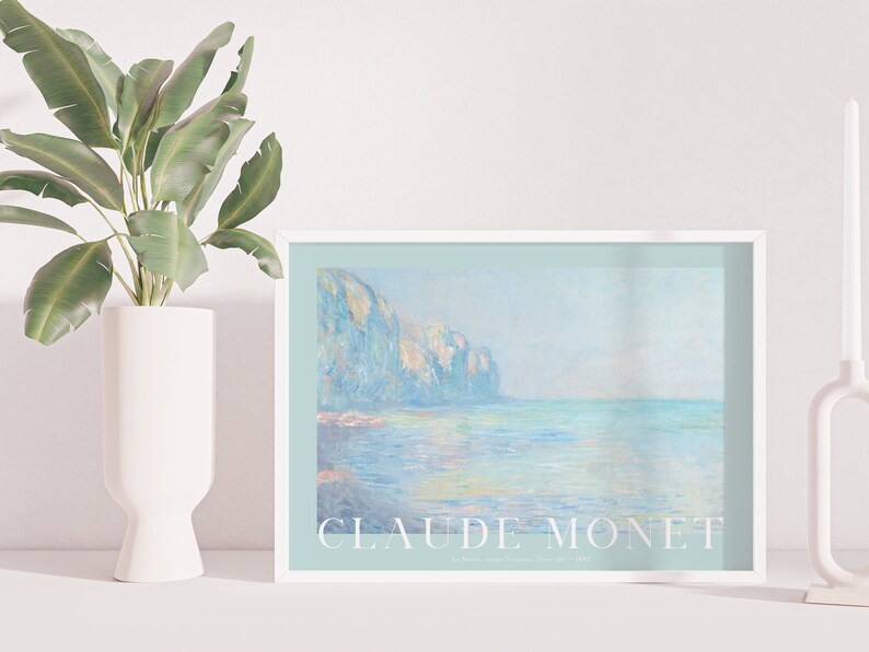 Monet Horizontal Poster, Monet Landscape Print, Seascape Print, Vintage ...