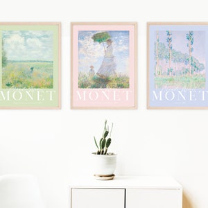 Set of 3 Monet Print, Monet Gallery Wall Set, Pastel Claude Monet Art ...
