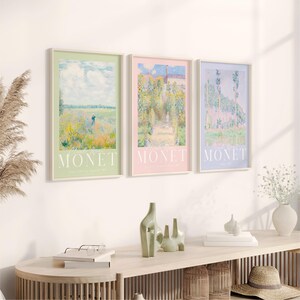 Set of 3 Monet Print, Monet Gallery Wall Set, Pastel Art Print Gallery ...