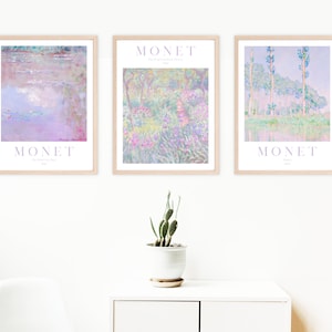 Set of 3 Monet Print, Monet Painting Gallery Wall Set, Lavender Gallery ...