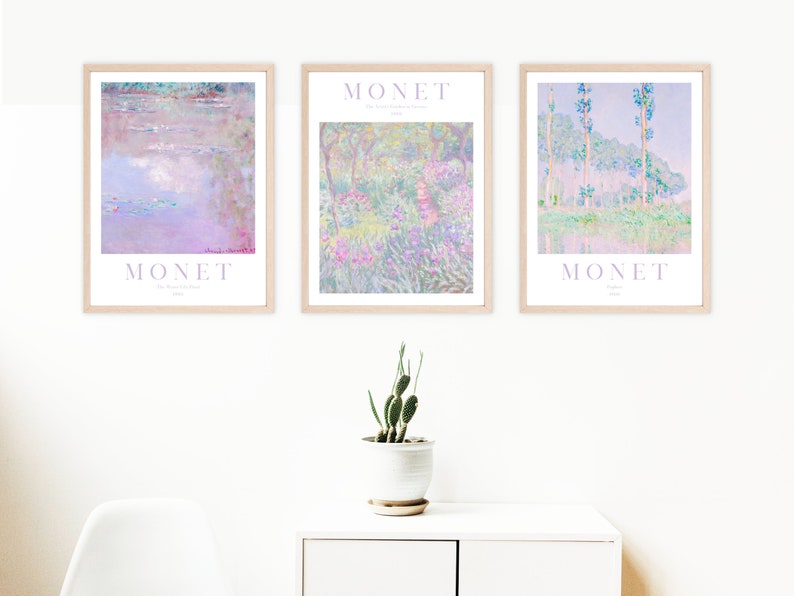 Set of 3 Monet Print Monet Painting Gallery Wall Set - Etsy