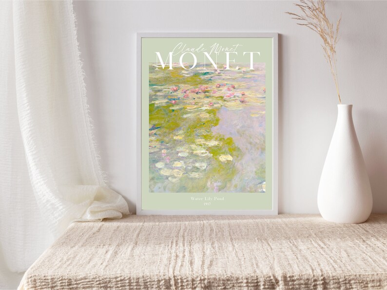 Monet Print Sage Green Monet Poster Classic Painting Poster - Etsy