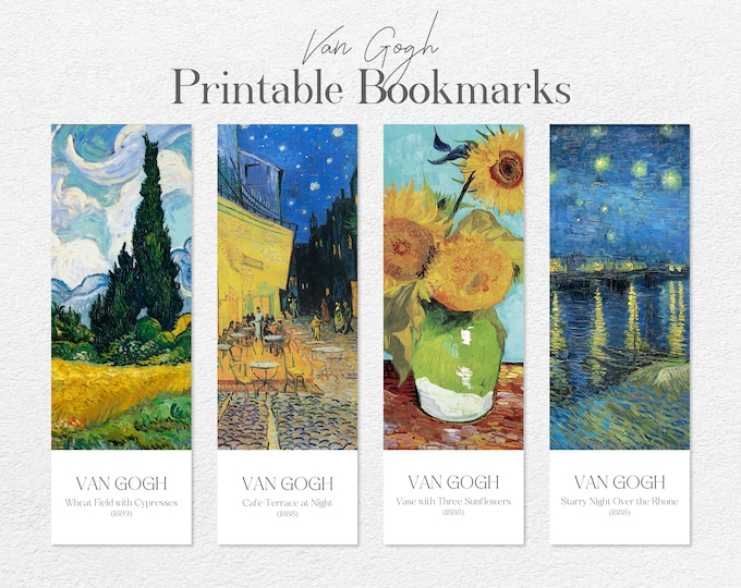 Van Gogh Printable Bookmarks | Aesthetic Bookmark Set | Bookmark ...