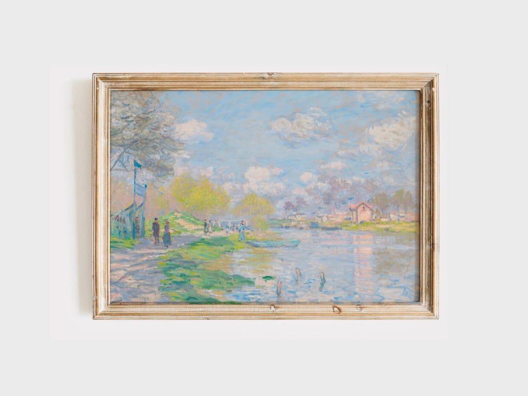 Monet Impressionist Landscape Art Print | French Country Pastel ...