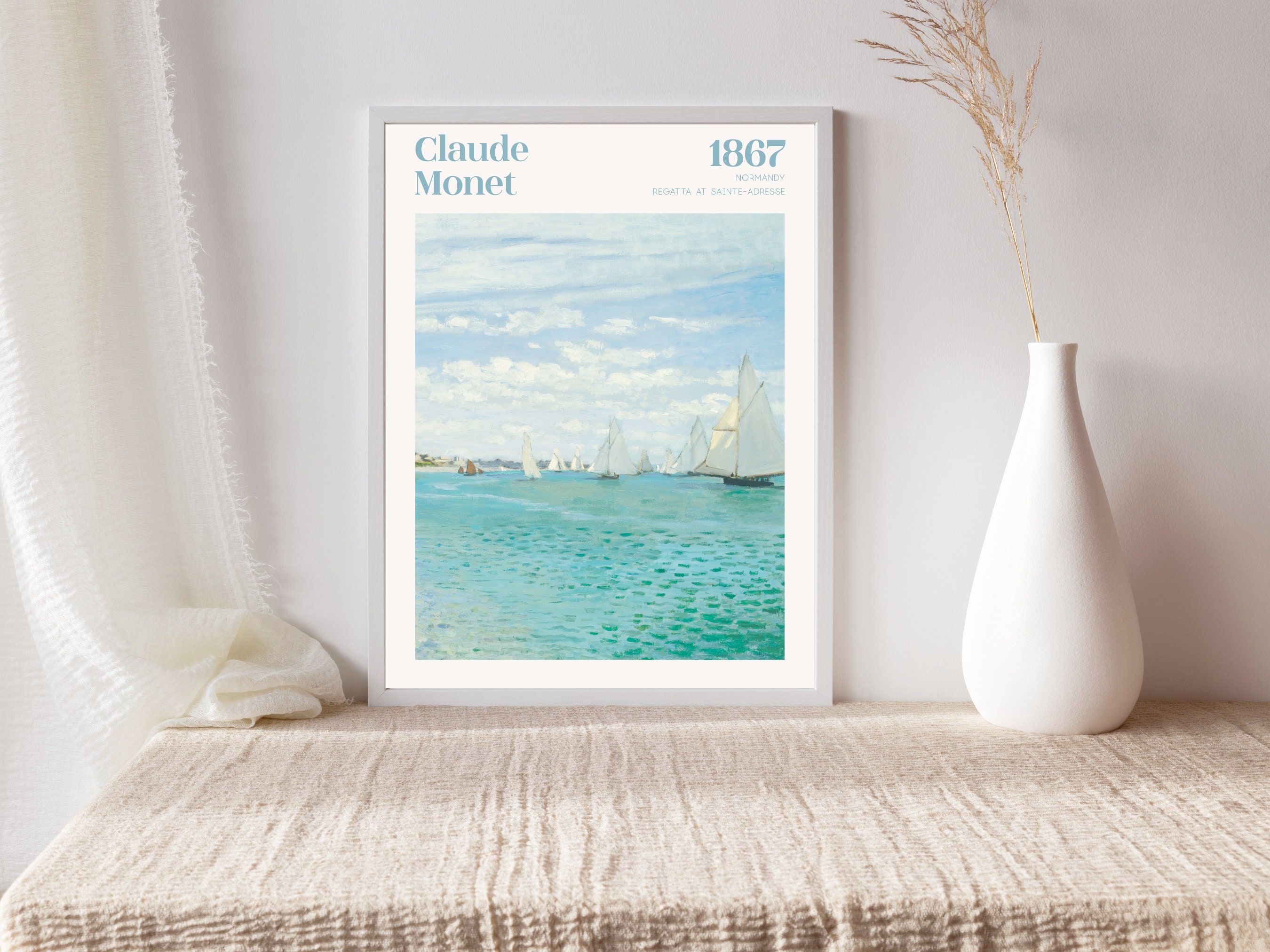 Set of 3 Monet Print, Nautical Gallery Wall, Coastal Art Prints, Beach ...