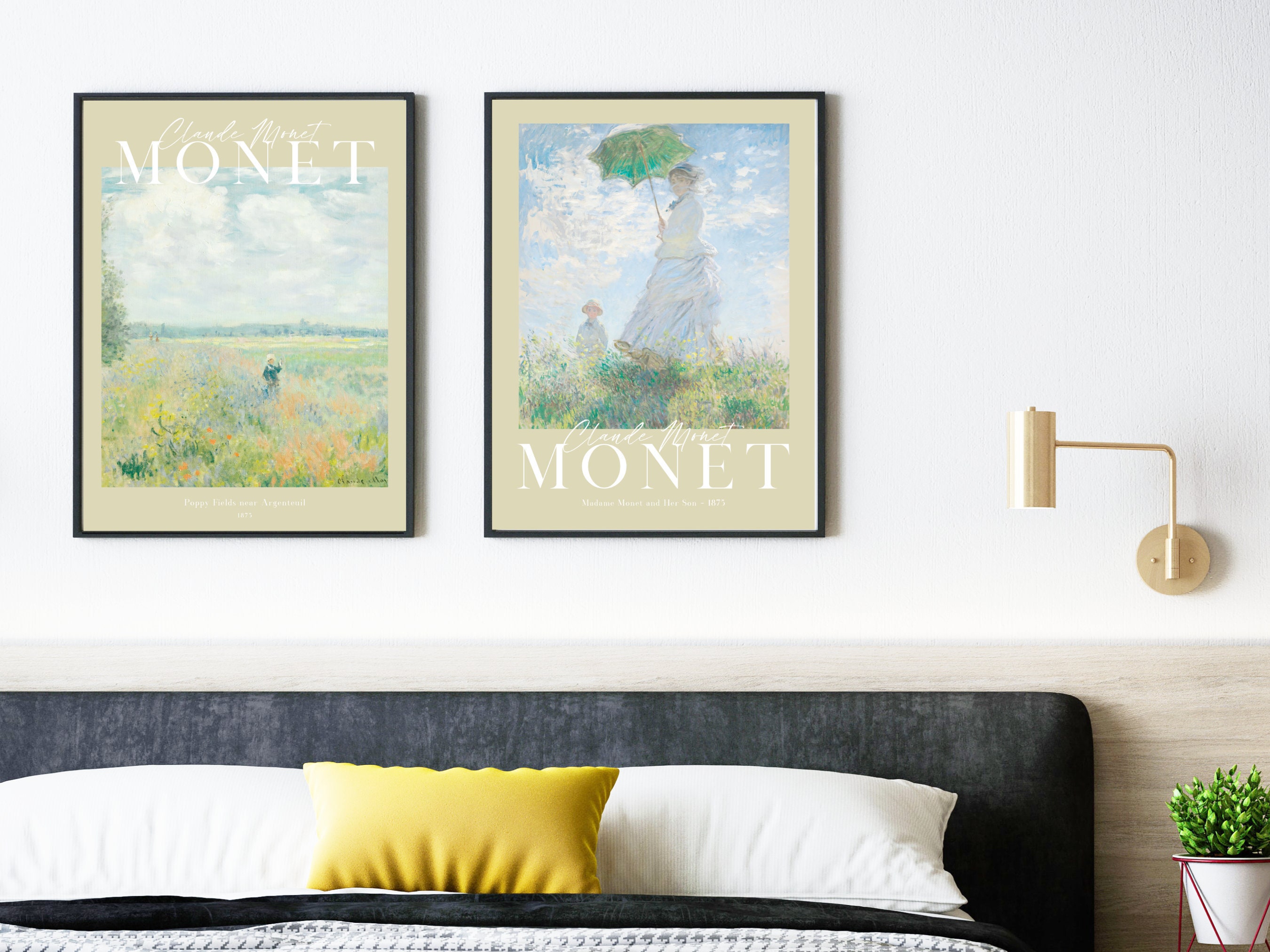 Monet Print Set of 3, Pastel Art Print Gallery, Monet Gallery Wall Set ...