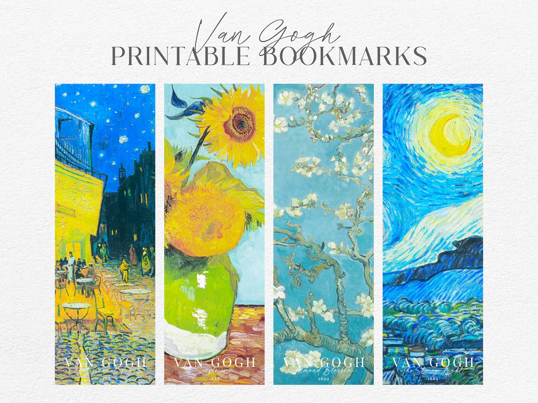 Van Gogh Printable Bookmarks | Digital Bookmark Download | Aesthetic ...