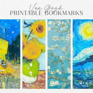Van Gogh Printable Bookmarks | Digital Bookmark Download | Aesthetic ...
