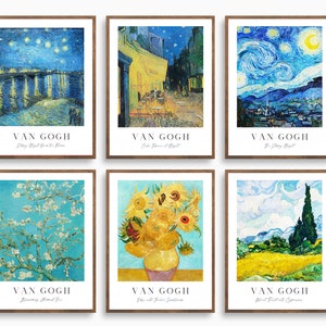 Van Gogh Print Set of 6, Digital Download, Wall Art Set Van Gogh ...