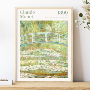 Set of 3 Monet Print, Monet Gallery Wall Set, Monet Japanese Bridge ...